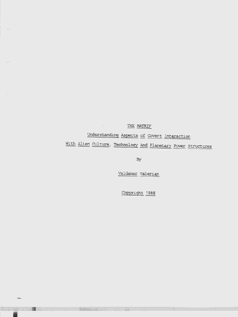 Valdamar Valerian's The Matrix | PDF