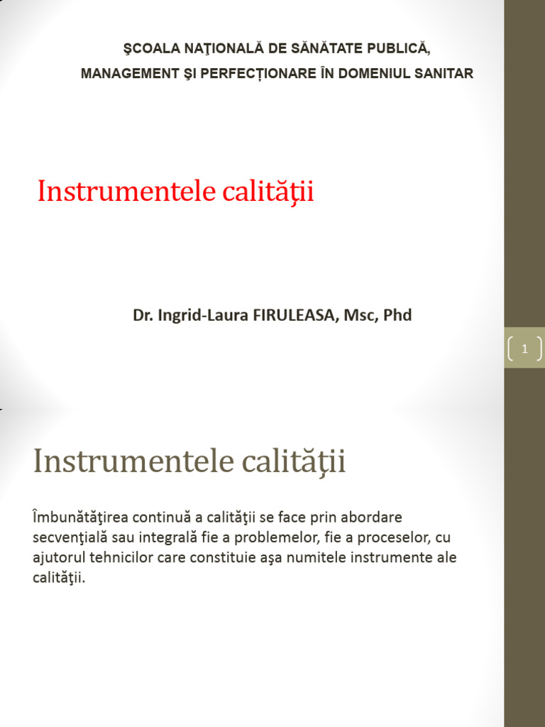 Instrumentele Calitatii | PDF