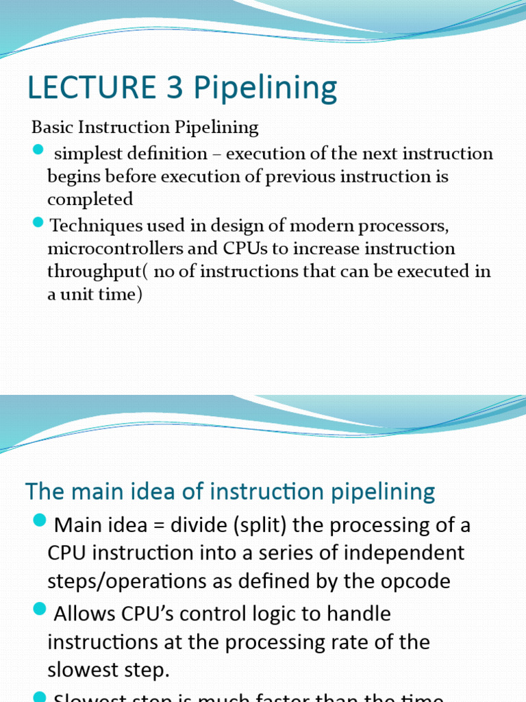 LECTURE 3 Pipelining | PDF | Central Processing Unit | Manufactured Goods