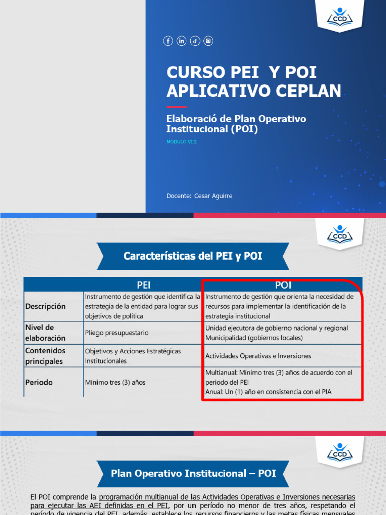 POI 25oct | PDF | Presupuesto | Inversiones