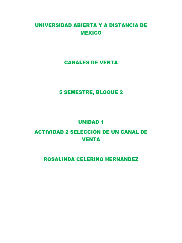 Gcav U1 A2 Roch | PDF | Producto (Negocio) | Business