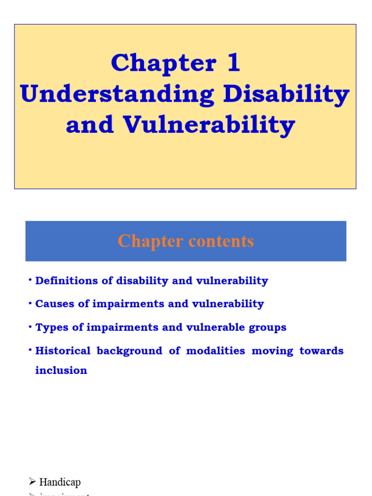 Chapter 1 Inclusiveness | PDF | Disability | Poverty
