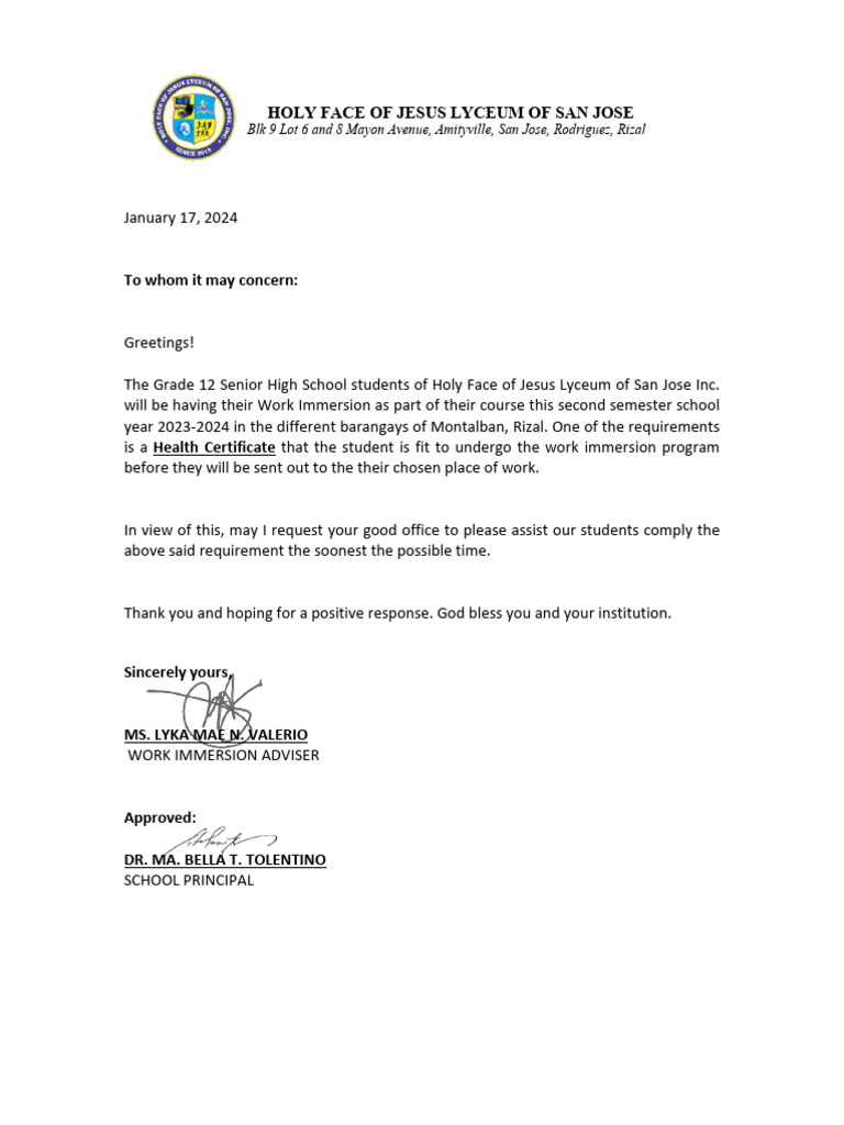 Request Letter For Medical | PDF