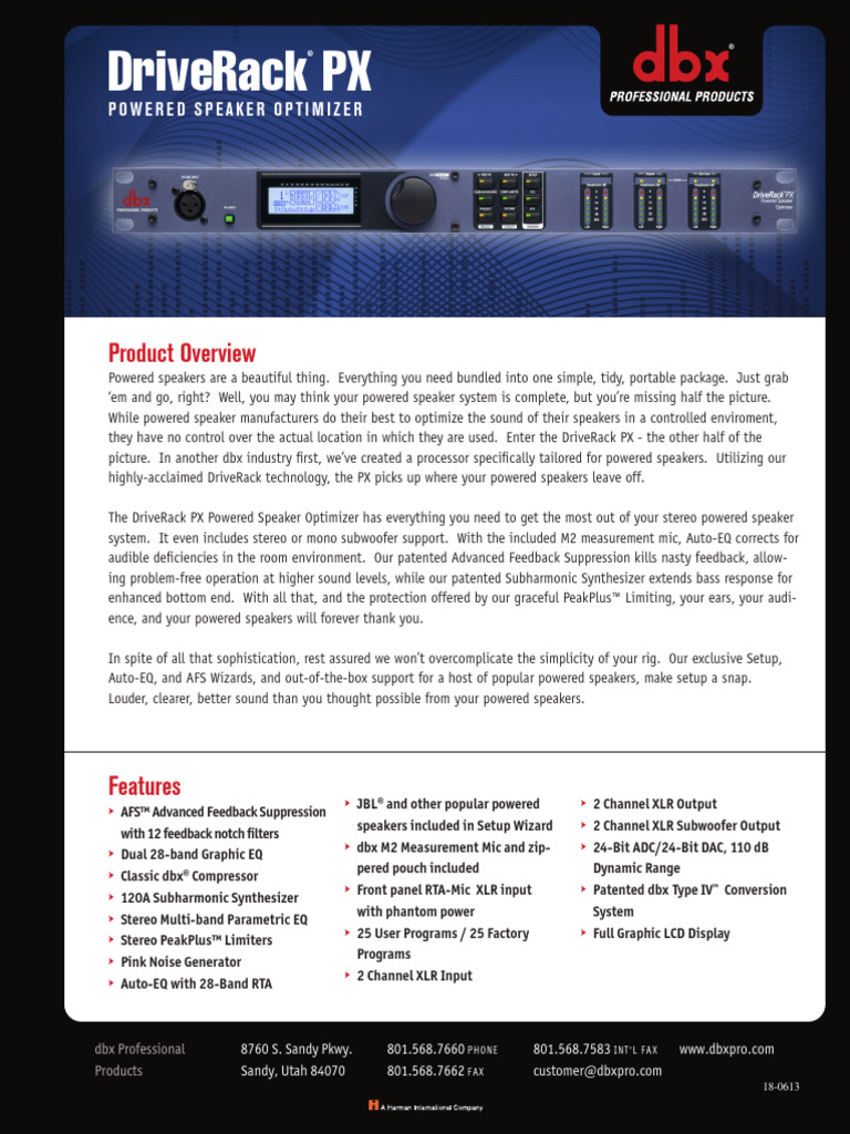 DBX DriveRack PX | PDF | Microphone | Recording