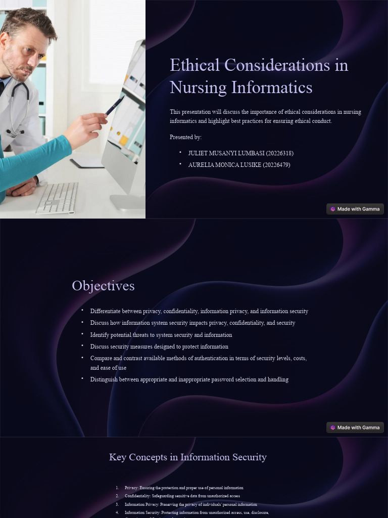 Ethical Considerations in Nursing Informatics | PDF