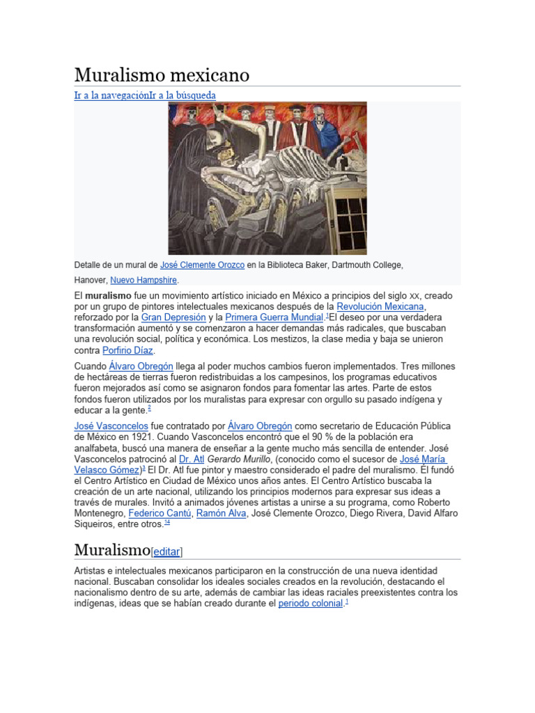 Muralismo Mexicano: Historia y Artistas Clave | PDF | México
