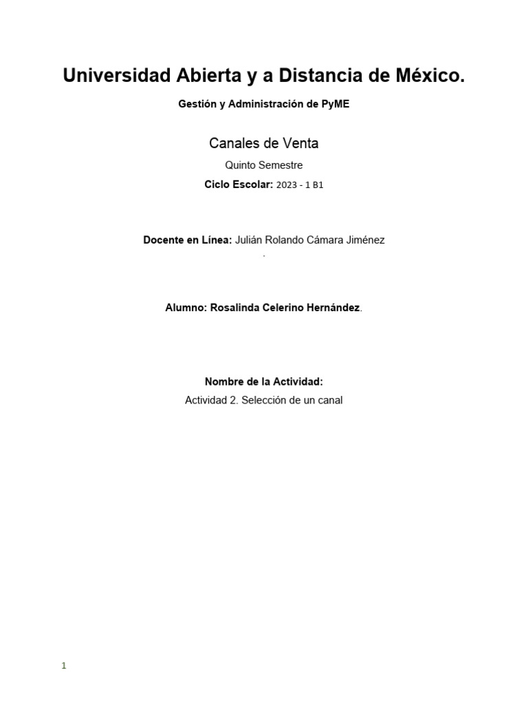 Gcav U1 A2 Roch | PDF | Marketing | Naranja)