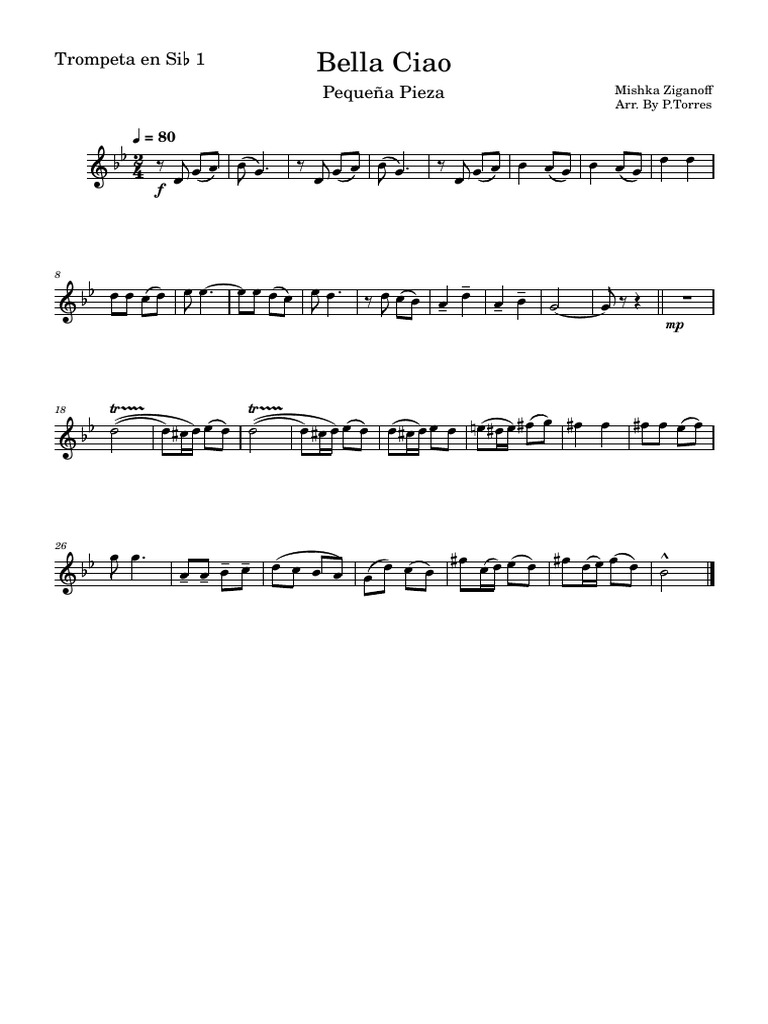 Bella Ciao-Trompeta - en - Sib - 1 PDF | PDF