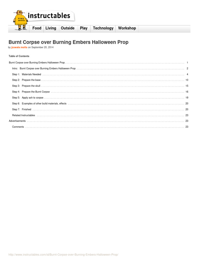 Halloween Burnt Corpse Prop Tutorial | PDF | Paint | Adhesive