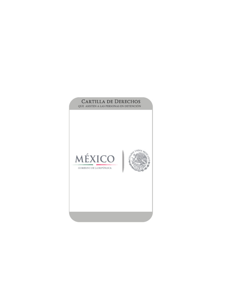 Cartilla - Derechos Del Detenido | PDF | Derecho
