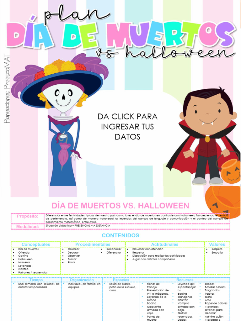 Día de Muertos y Halloween: Actividades Educativas | PDF | Víspera de ...