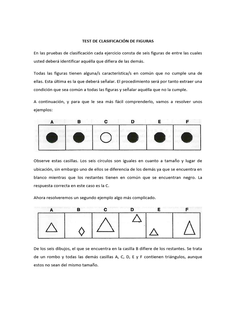 Test de Clasificación de Figuras | PDF
