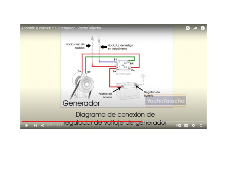 Diagrama Dde Conexion de Generador Vocho | PDF