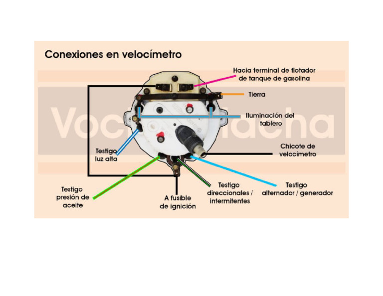 Diagrama Dde Conexion de Velocimetro Vocho | PDF