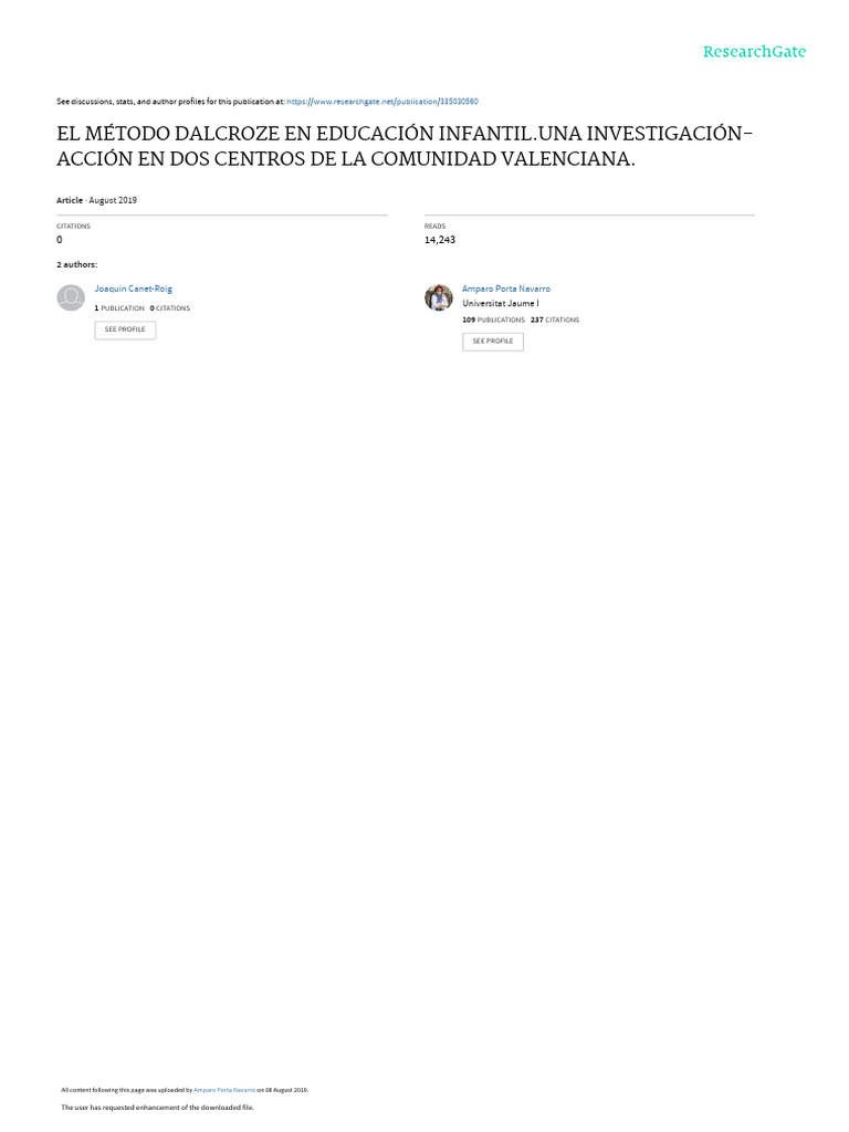 Método Dalcroze en Educación Infantil | PDF | Ritmo | Enseñando