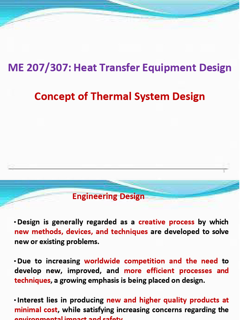 Concept of Thermal System Design | PDF | Physical Sciences | Mechanical Engineering