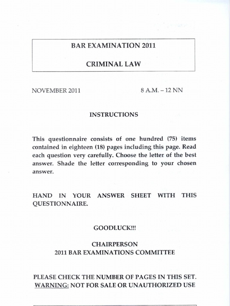 Criminal Law - Questionnaire | PDF | Crime & Violence | Crime Thriller