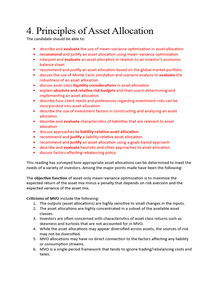 Principles of Asset Allocation | PDF | Asset Allocation | Financial Risk