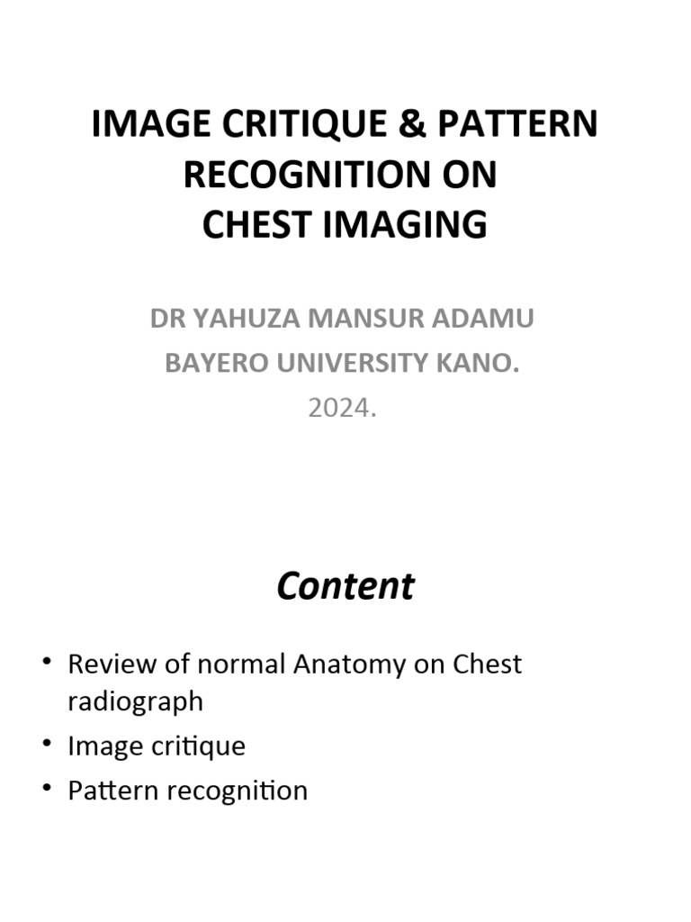 IImage Critique &pattern Recognition-1 | PDF | Lung | Thorax