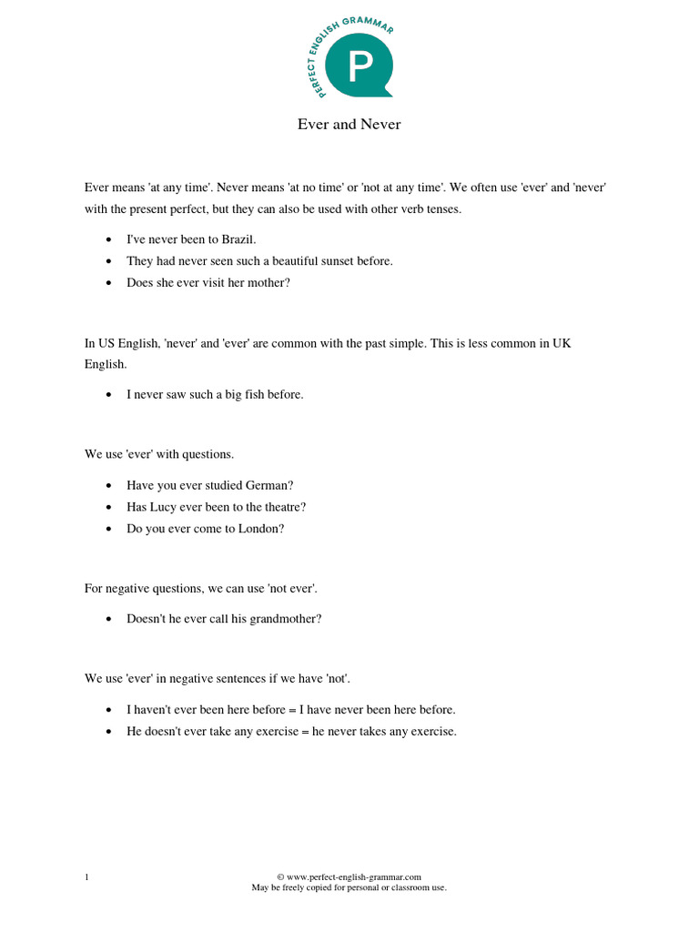 Ever and Never | PDF | Language Families | Linguistic Typology