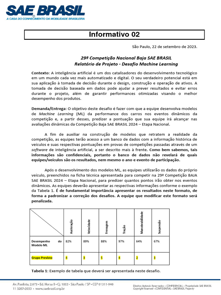 Informativo 02 Relatorio de Projeto Desafio Machine Learning V2 | PDF | Aprendizado de máquina ...