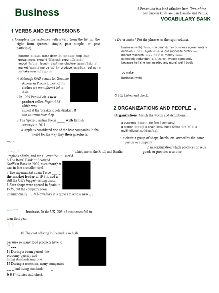 Vocabulary Business | Download Free PDF | Economies