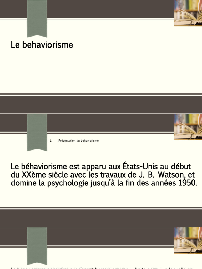 Le Modãle Behavioriste | PDF | Béhaviorisme | Écoles de psychologie