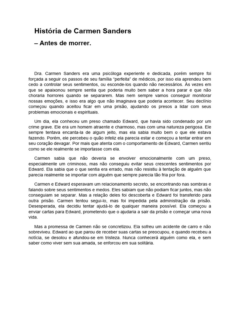 Amor Proibido: A Trágica História de Carmen | PDF | Emoções | Sentimento