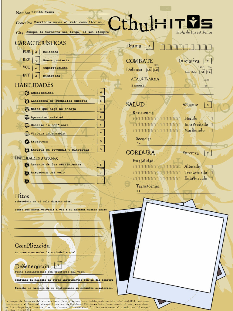 Ficha UNCO Lilith | PDF | Creative Commons