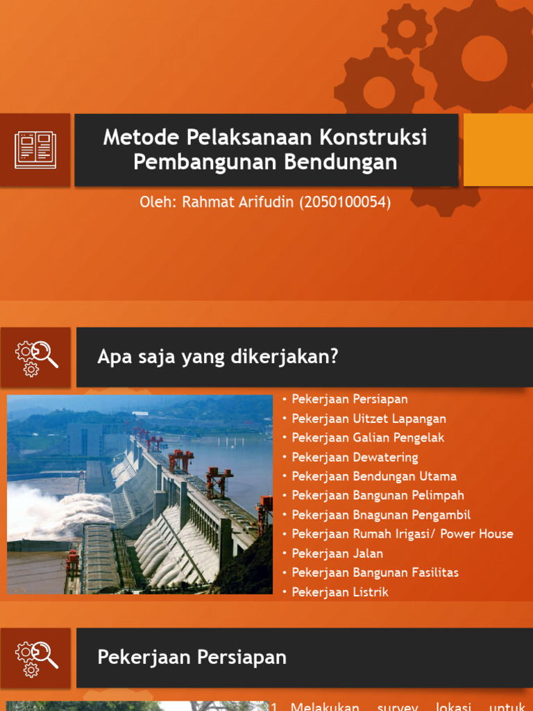 Metode Pelaksanaan Konstruksi Pembangunan Bendungan | PDF