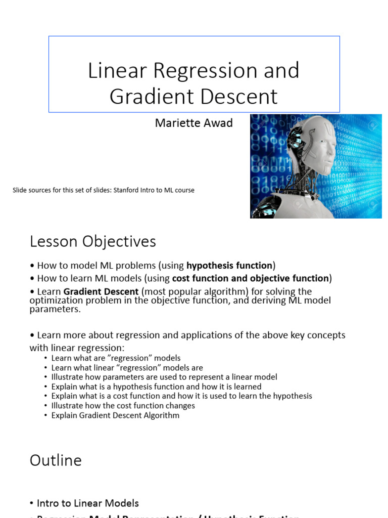 L3 Linear Regression and Gradient Descent | PDF | Loss Function | Regression Analysis