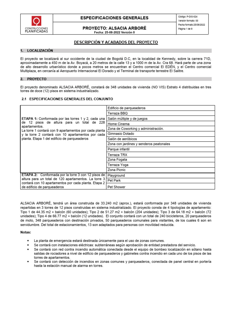 Especificaciones Apto Tipo 2 Arbore | PDF | Ley de fideicomiso | Lavabo