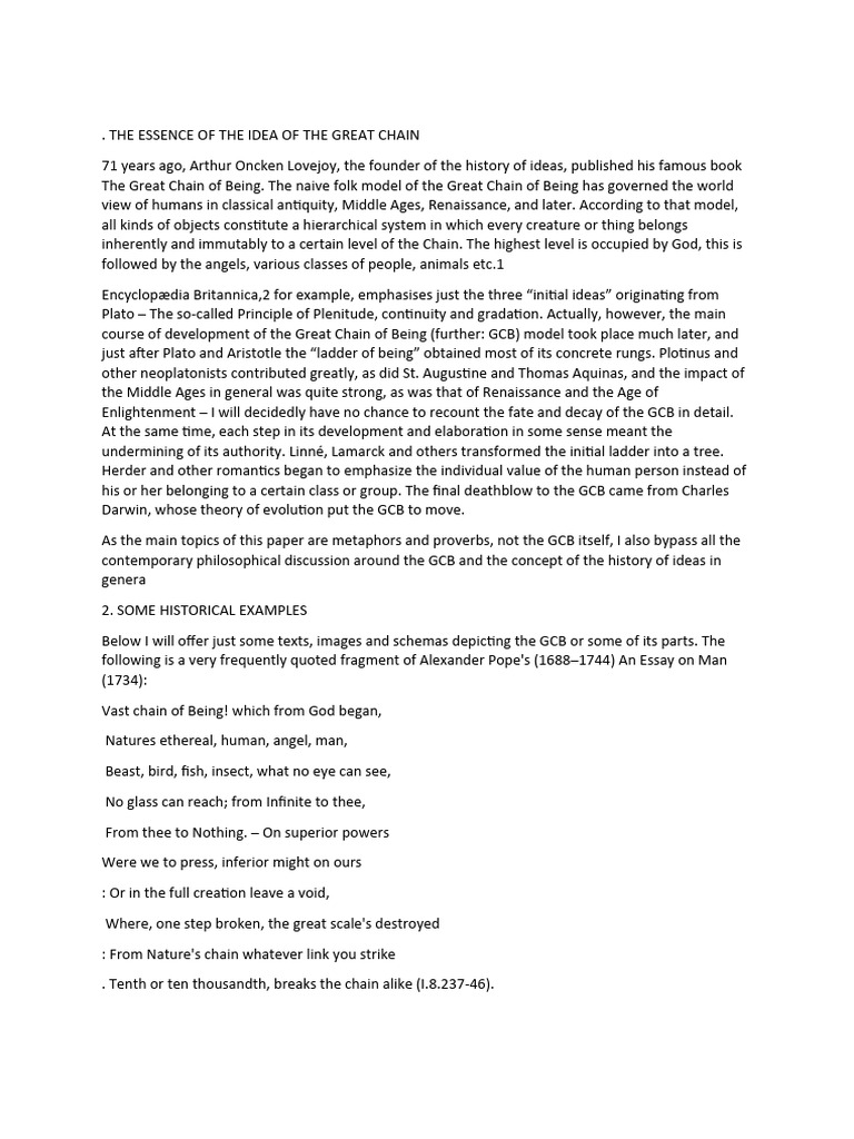 The Essence of The Idea of The Great Chain | PDF | Metaphor | Proverb