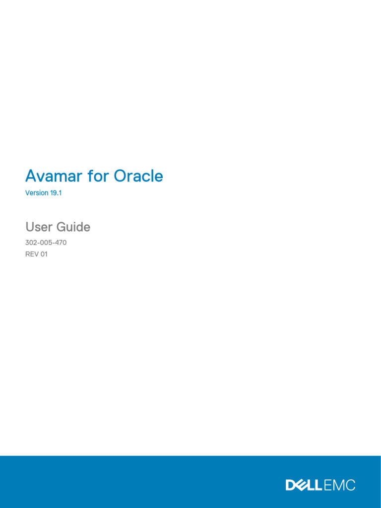 Dell EMC Avamar For Oracle User Guide 19.1 | PDF | Backup | Computer ...