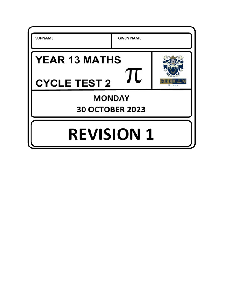 Cycle Test 2 - Oct 30 - Revision | PDF