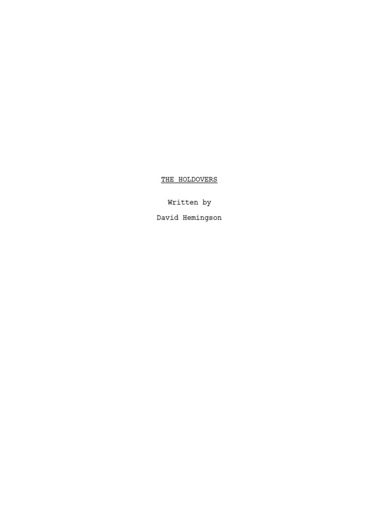 The Holdovers Read The Screenplay | PDF