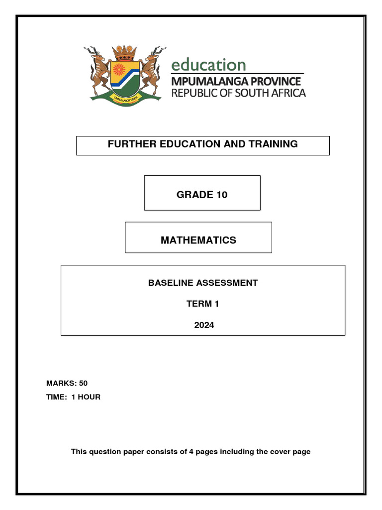 Grade 10 Baseline Assessment Term | PDF