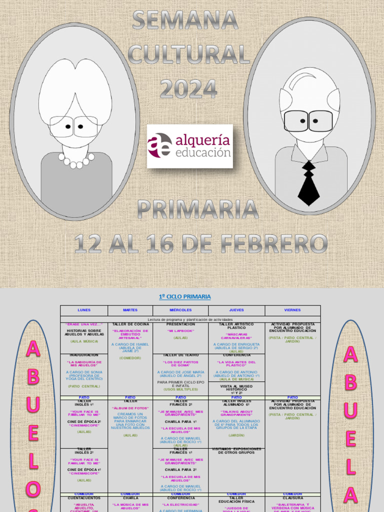 Programa Semana Cultural 2024 - Alquería Educación | PDF | Entretenimiento