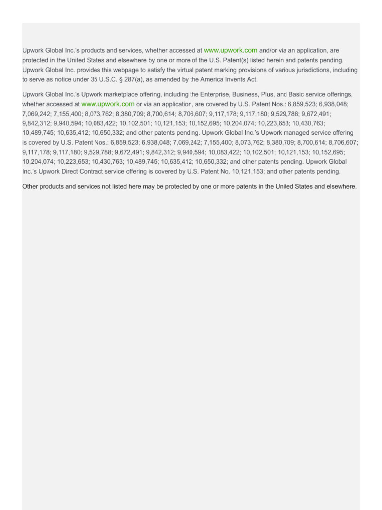 Upwork S Virtual Patent Marking 1 0 Pdf