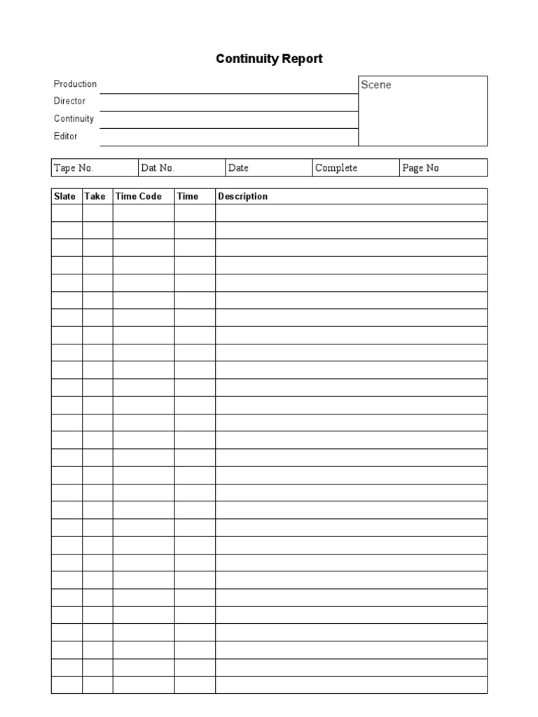 Continuity Report | PDF
