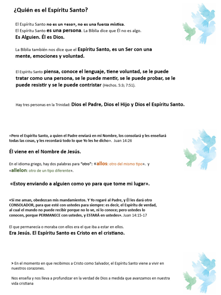 Quien Es El Espiritu Santo | PDF | espíritu Santo | Jesús
