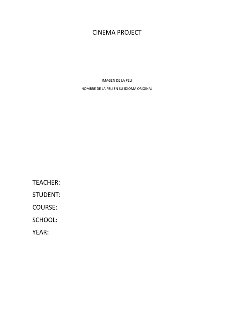 Cinema Project Film Analysis Guide | PDF