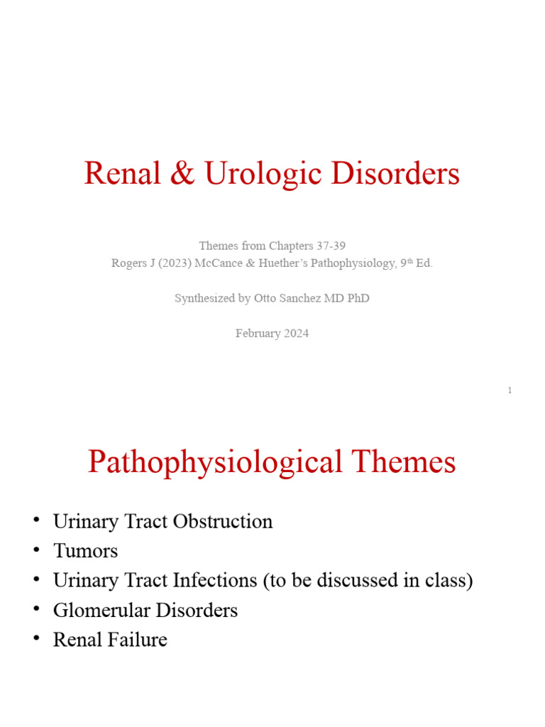 Renal & Urologic Disorders - PATHOPHYSIOLOGY | PDF | Epidemiology ...