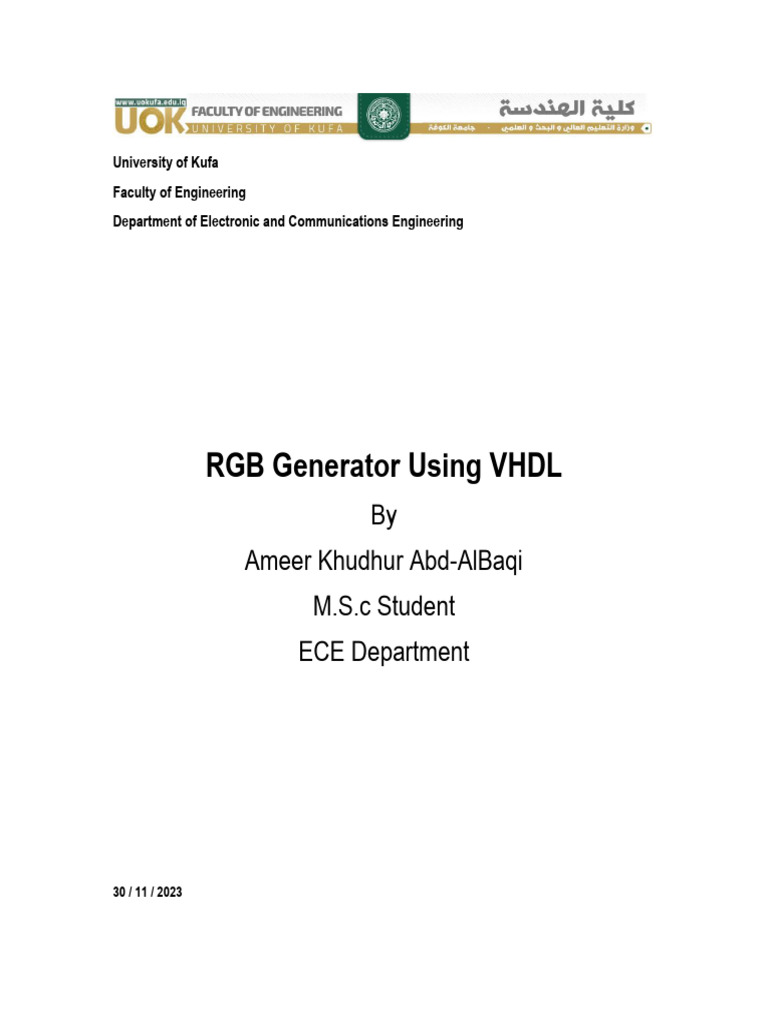 RGB Generator Using VHDL | PDF