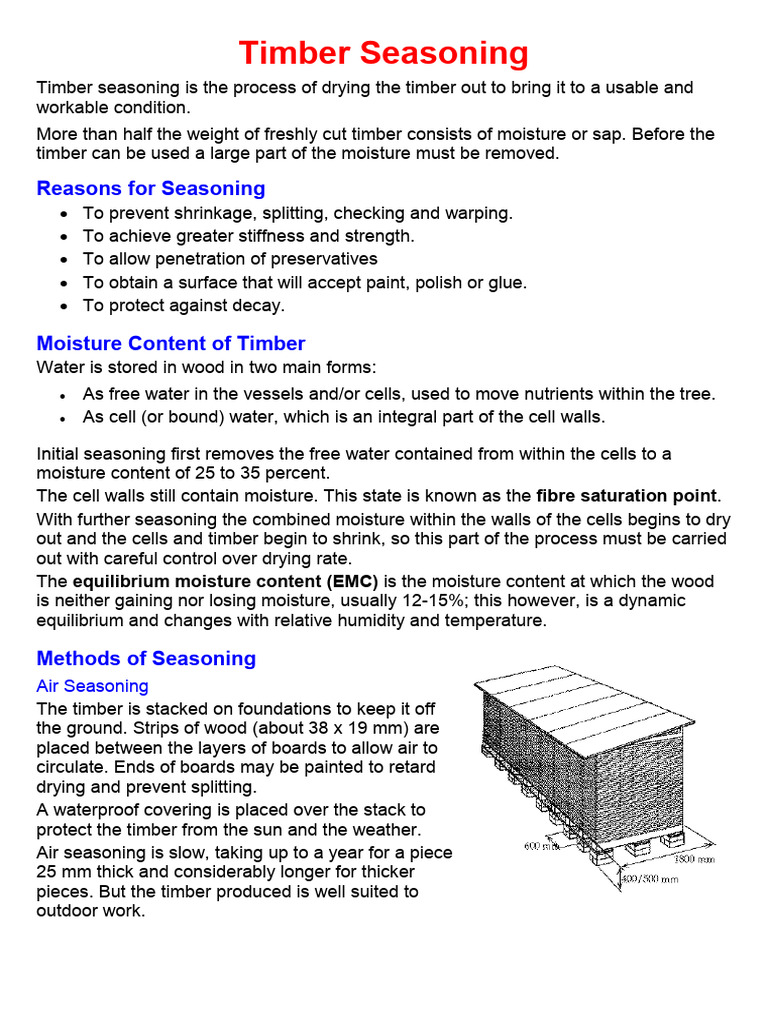 Timber Seasoning | PDF | Lumber | Building Materials