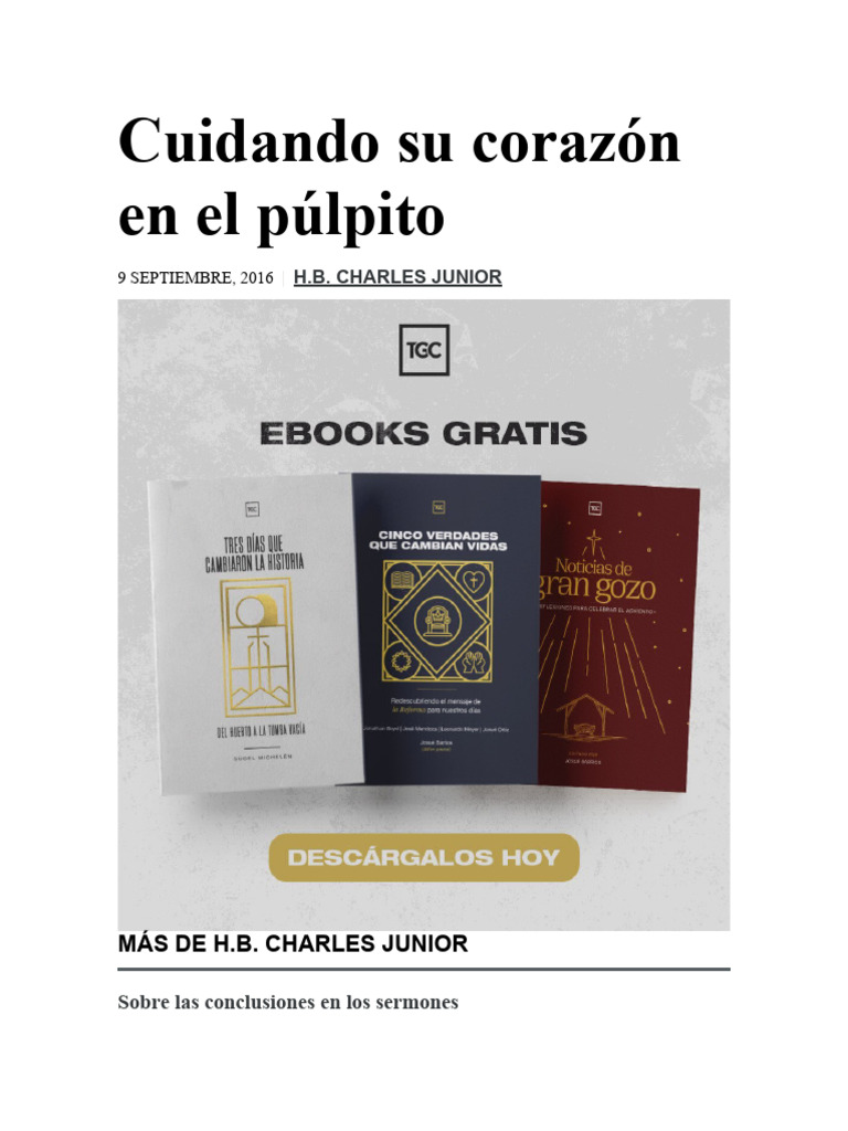 Cuidando Su Corazón en El Púlpito | PDF | Cristo (título) | Iglesia Católica