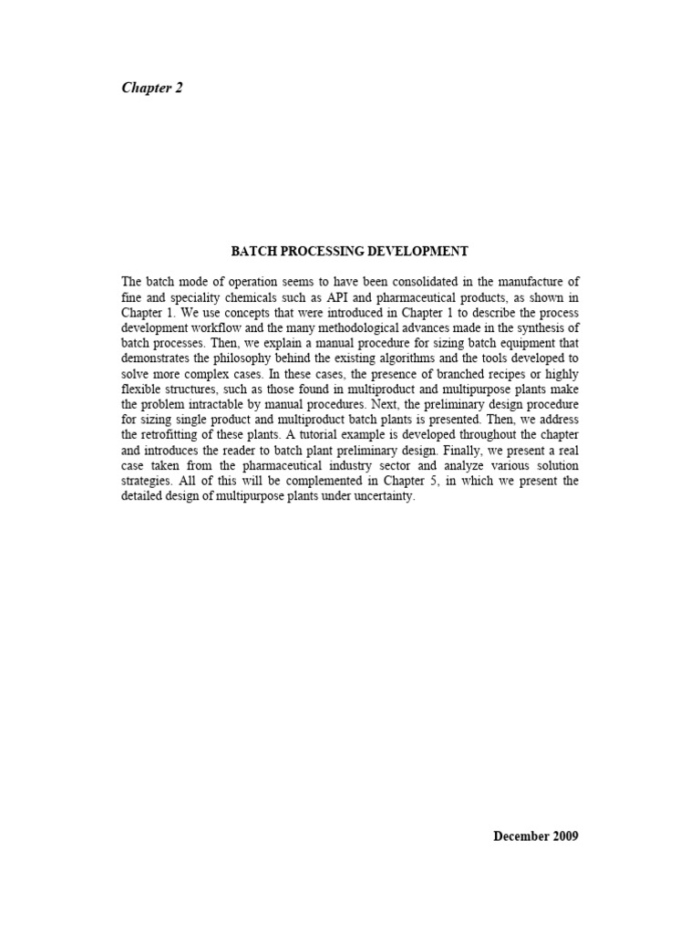 Batch Process Development | PDF | Scheduling (Production Processes) | Mathematical Optimization