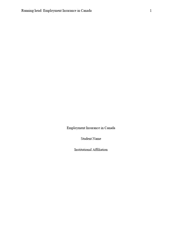 Employment Insurance Overview in Canada | PDF | Social Science