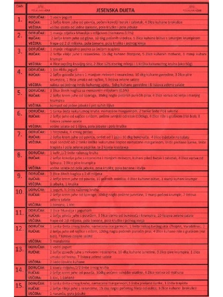 Jesenska Dijeta 001 | PDF