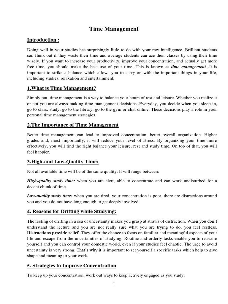 Time Management | PDF | Procrastination | Professional Skills